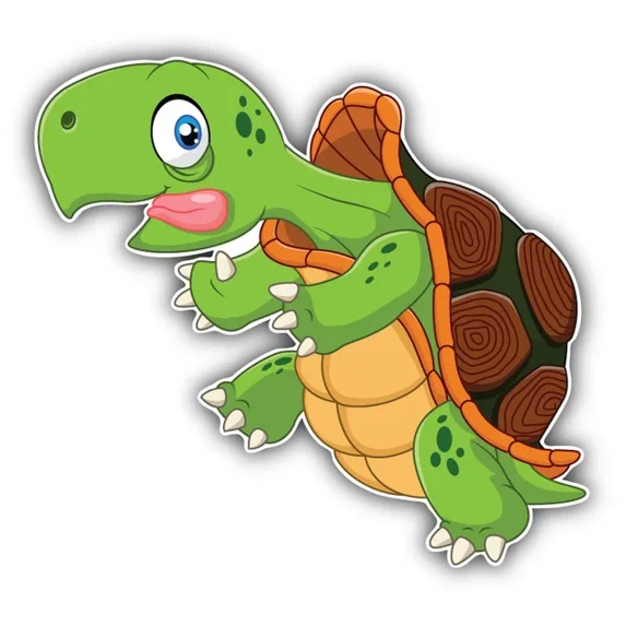 DOPASTICKER Turtle Cartoon Sticker Decal Phone Decal Water Bottle ...