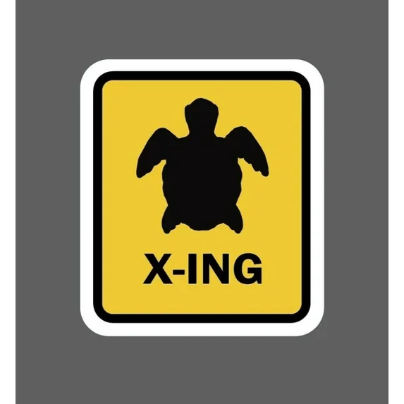 DOPASTICKER Turtle Crossing Sticker Xing Animal Ocean Beach Sticker ...