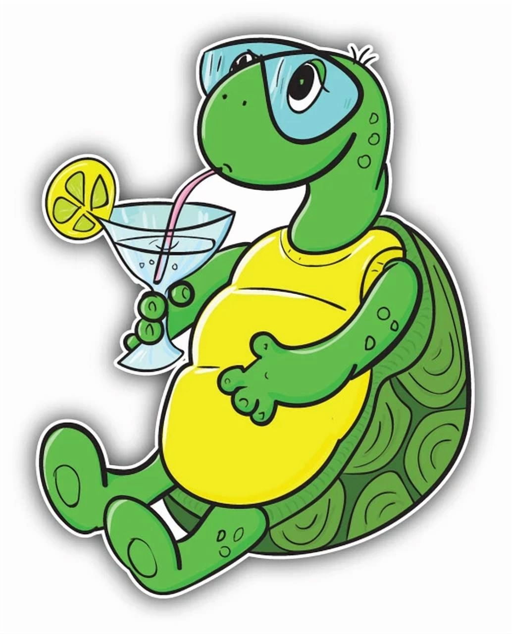 DOPASTICKER Turtle Relax Sticker Decal Phone Decal Water Bottle ...
