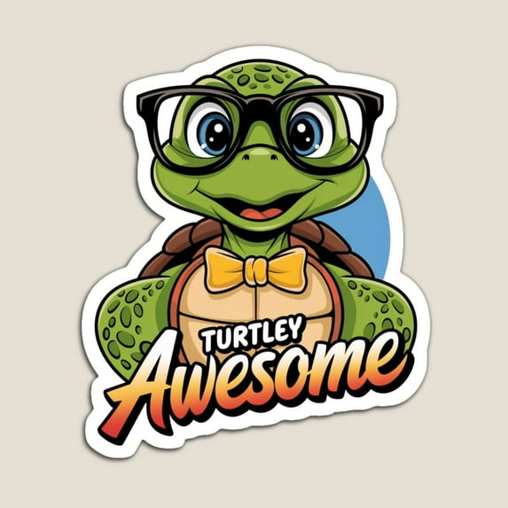 DOPASTICKER Turtley Awesome - Shell Yeah - Funky Turtle - Turtle Drawing - Little Turtle Sticker ...