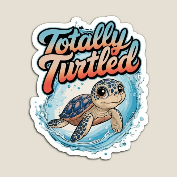 DOPASTICKER Turtley Awesome - Shell Yeah - Funky Turtle - Turtle Drawing - Little Turtle Sticker ...