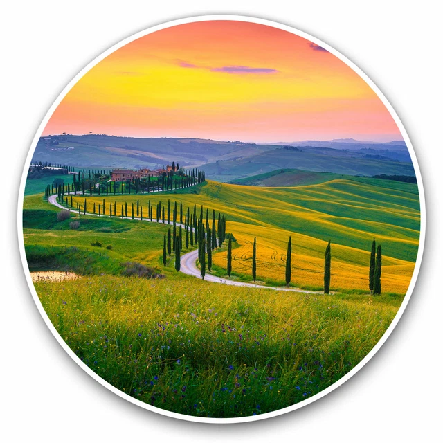 DOPASTICKER Tuscany Italy Countryside Field Italian Travel Cool Gi ...