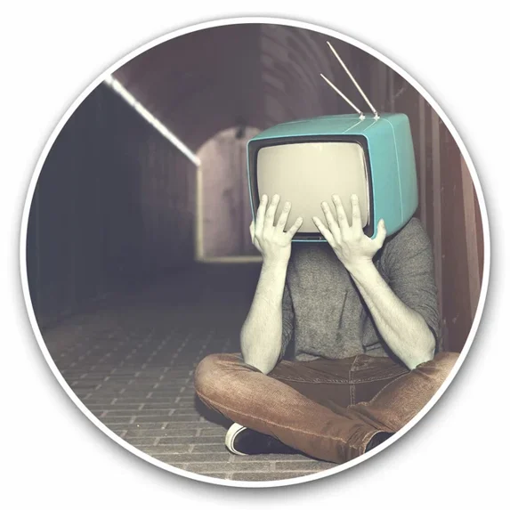 DOPASTICKER Tv Box Head Boy Vintage Fantasy Art Cool Gift Decorative ...