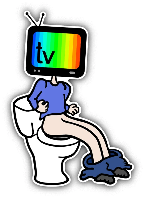 DOPASTICKER Tv Cartoon Man Toilet Sticker Decal Phone Decal Water ...