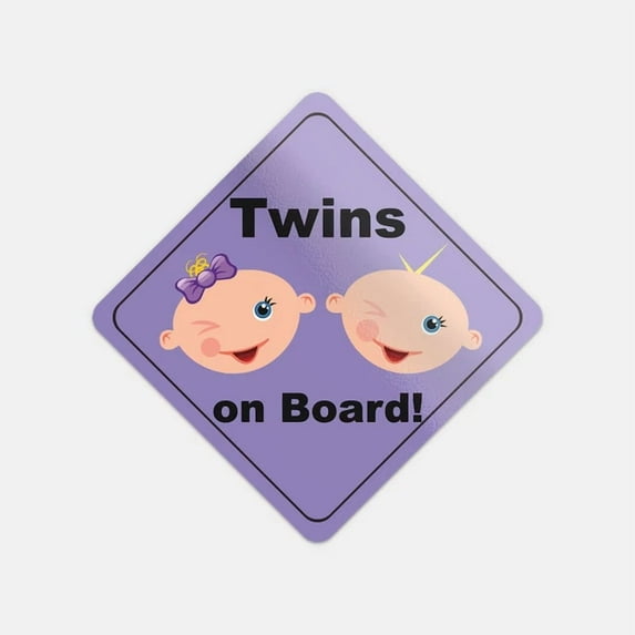 DOPASTICKER Twins On Board Boy & Girl Blinking Cute Baby Sticker Phone ...