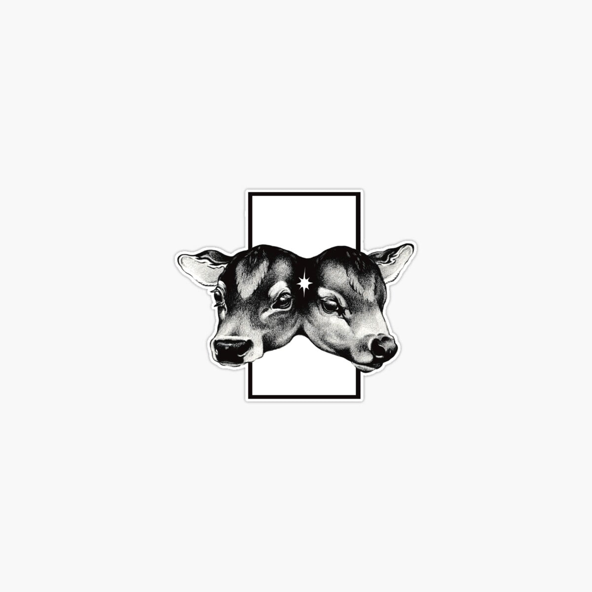 DOPASTICKER Two Headed Calf Sticker, Phone Sticker Car Stickers ...