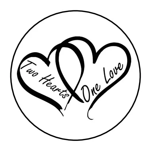 DOPASTICKER Two Hearts One Love Stickers Wedding Shower Phone Decal ...