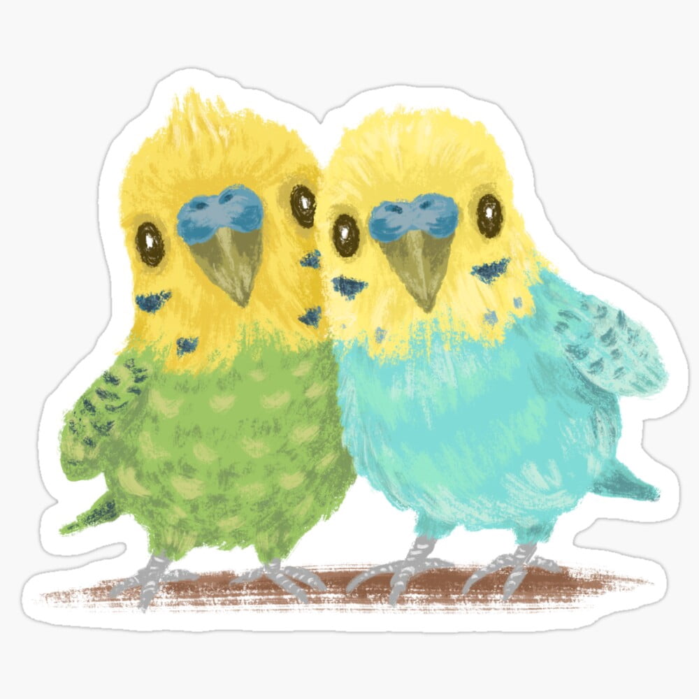 DOPASTICKER Two Parakeets Gift You - Phone Stickers, Waterproof Decals ...