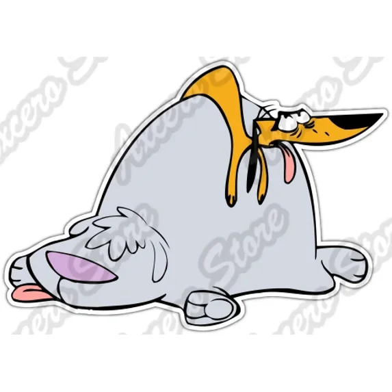 DOPASTICKER Two Stupid Dogs Dog Cartoon Car Sticker Decal Phone Decal ...