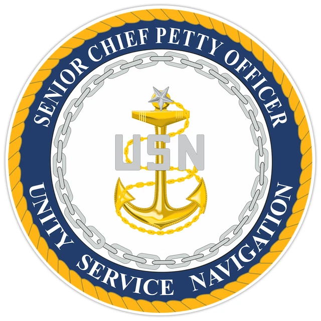 DOPASTICKER U.S. Navy Scpo "Usn" Round Sticker Military Soldier Decal ...