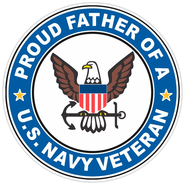 DOPASTICKER U.S. Navy Veteran Proud Father Sticker Military Soldier ...