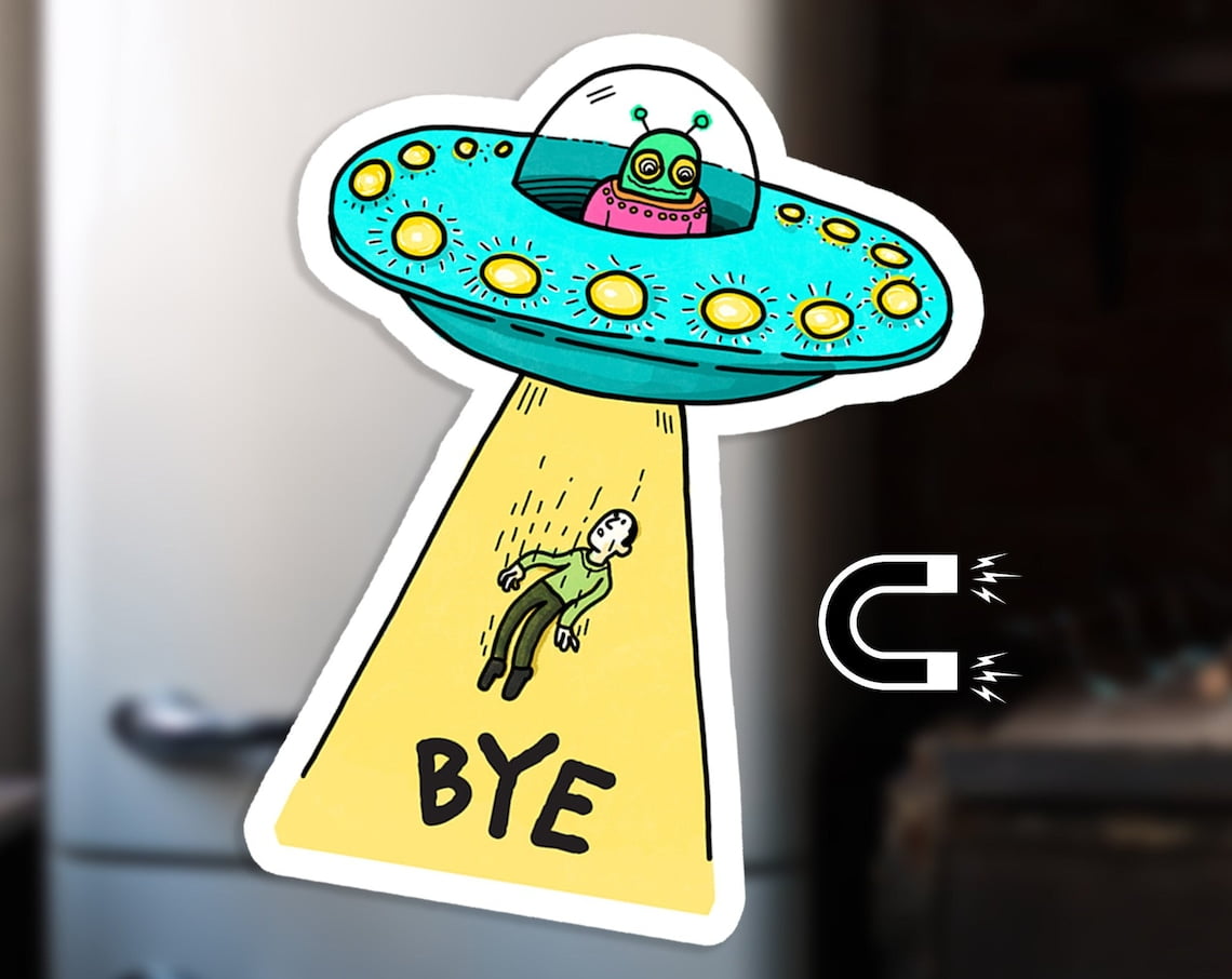 DOPASTICKER Ufo Fridge Sticker, Alien Sticker, Space Kitchen Decor ...