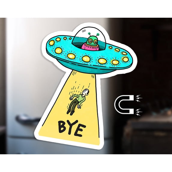 DOPASTICKER Ufo Fridge Sticker, Alien Sticker, Space Kitchen Decor ...