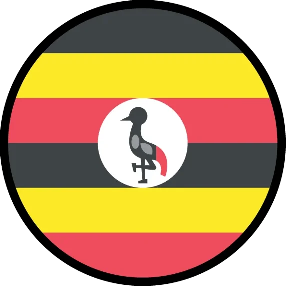 DOPASTICKER Uganda Flag Circle Sticker Decal Phone Decal Water Bottle ...