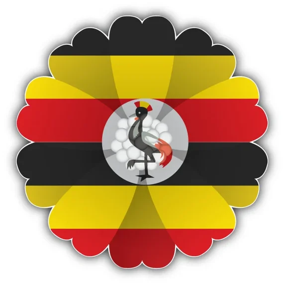 DOPASTICKER Uganda Flag Flower Car Sticker Phone Water Bottle Stickers ...