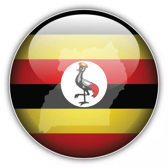 DOPASTICKER Uganda Flag Map Sticker Decal Phone Decal Water Bottle ...