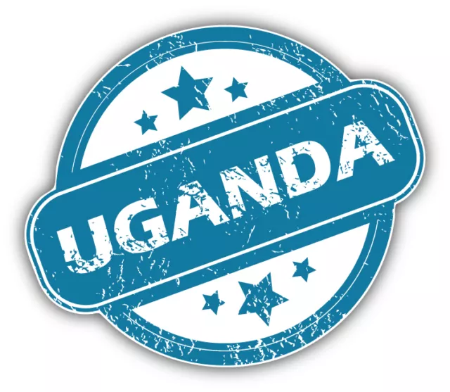DOPASTICKER Uganda Grunge Stamp Sticker Decal Phone Decal Water Bottle ...