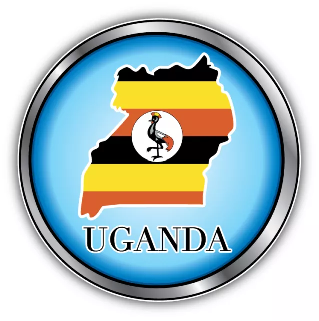 DOPASTICKER Uganda Map Flag Silver Medal Sticker Decal Phone Decal Water Bottle Stickers, Cars ...