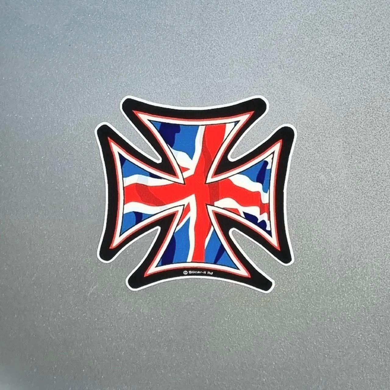 DOPASTICKER Uk British Flag Iron Cross Sticker For Car Van Phone Water ...
