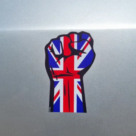 DOPASTICKER Uk British Union Jack Flag Solidarity Fist Sticker For Car ...