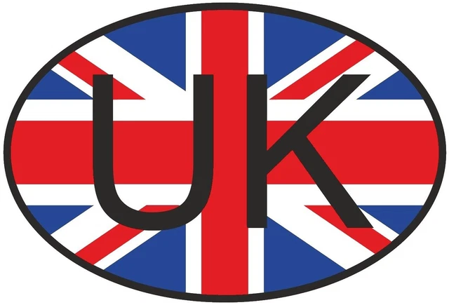 DOPASTICKER Uk United Kingdom Country Code Oval With Flag Sticker ...
