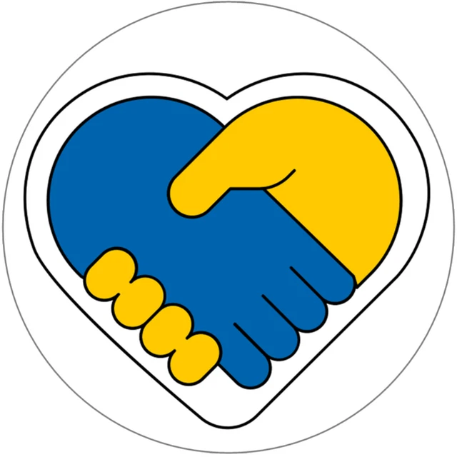 DOPASTICKER Ukrainian Handshake Peace Love, Blue Yellow Phone Decal ...