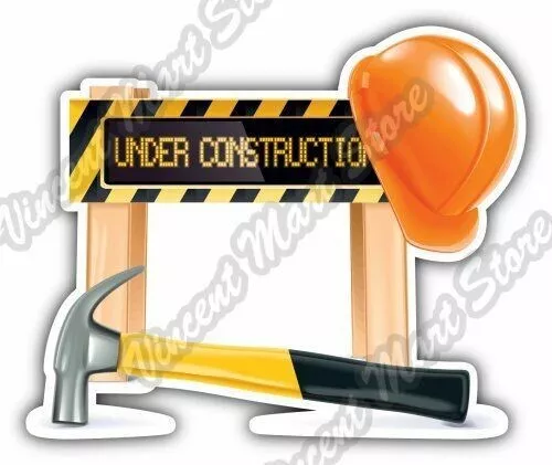 DOPASTICKER Under Construction Hammer Car Window Sticker Decal Phone ...