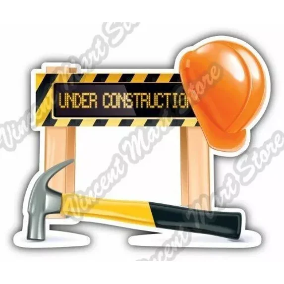 DOPASTICKER Under Construction Hammer Car Window Sticker Decal Phone ...
