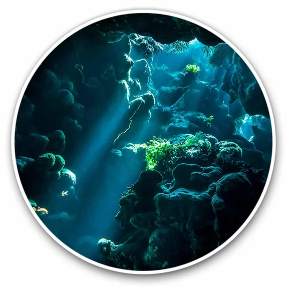 DOPASTICKER Underwater Cave Scuba Diving Cool Gift Decorative Laptop ...