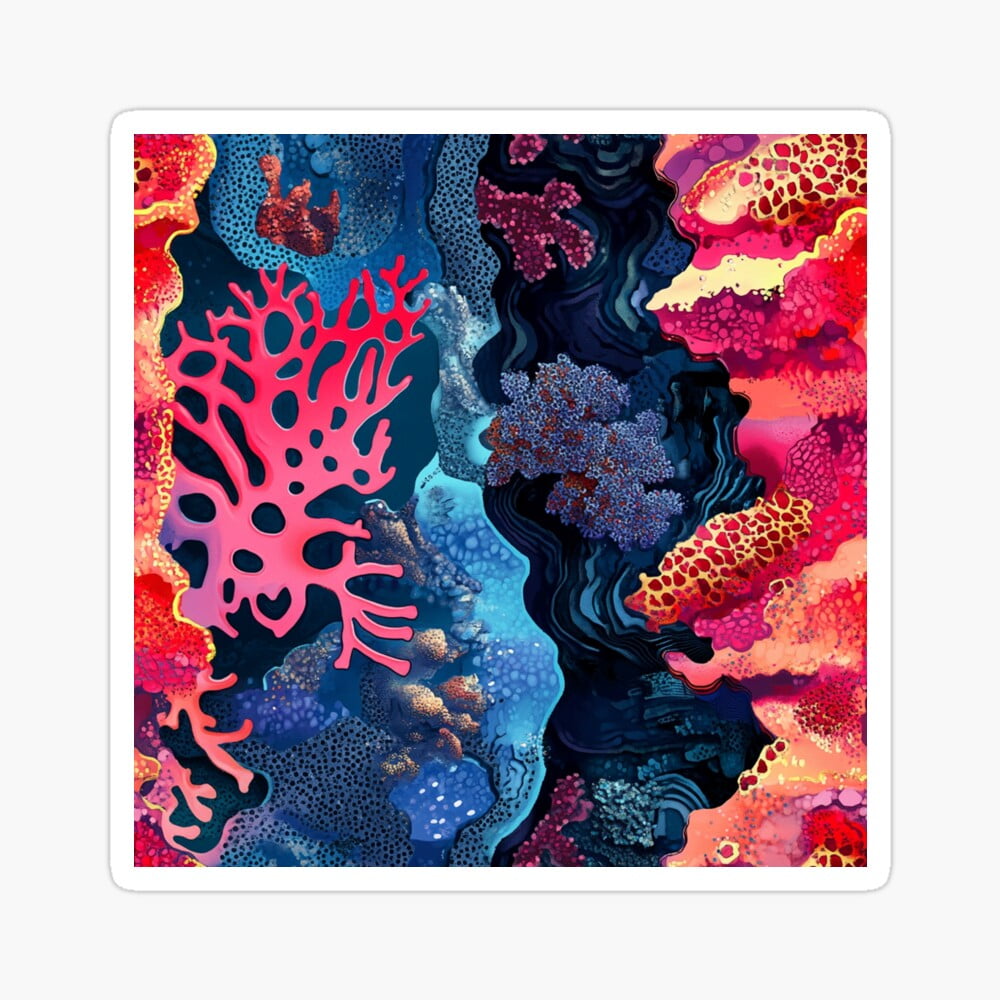 DOPASTICKER Underwater Coral Sticker Decorative Laptop, Phone Stickers ...