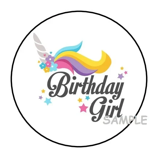 DOPASTICKER Unicorn Birthday Girl Stickers Party Favors Phone Decal ...