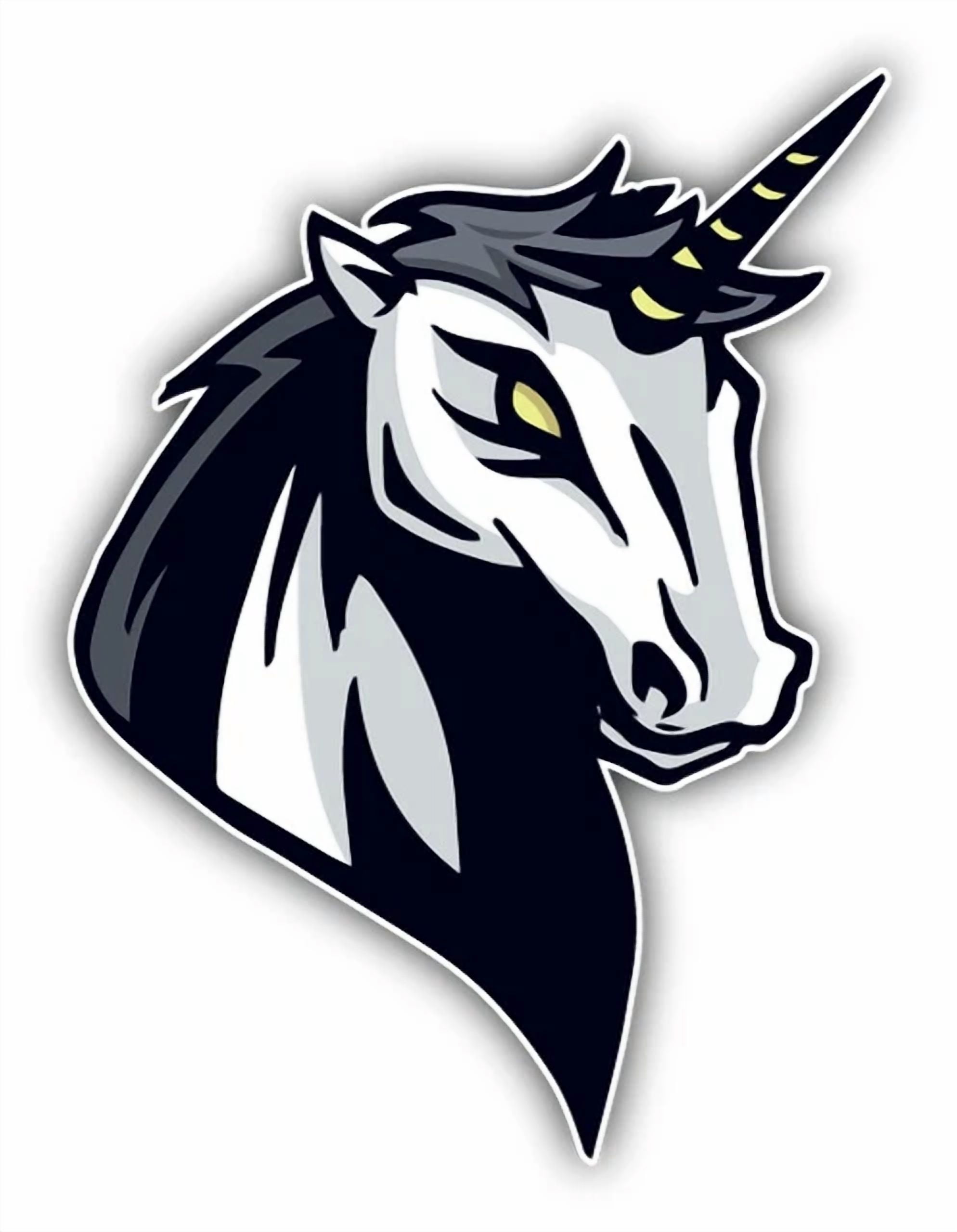 DOPASTICKER Unicorn Face Mascot Sticker Decal Phone Decal Water Bottle ...