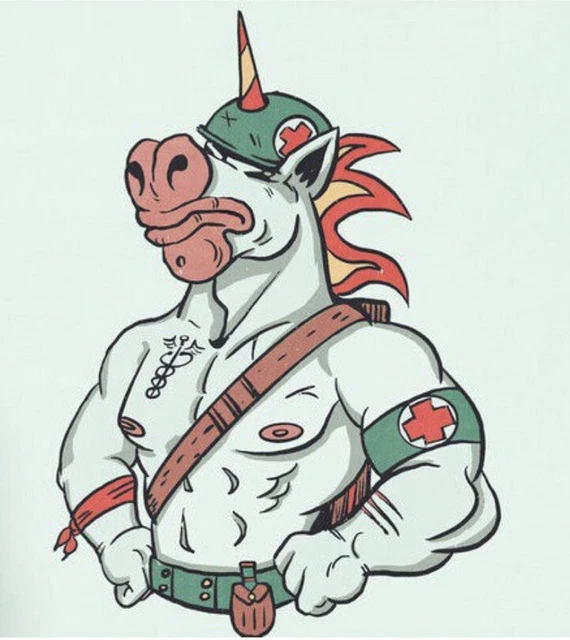 DOPASTICKER Unicorn Military Sticker Tough Soldier Field Medic Buff ...