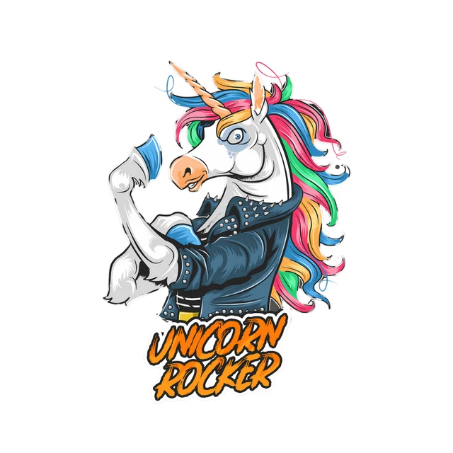 DOPASTICKER Unicorn Rocker Sticker Street Art Urban Edgy Hip-Hop Grunge ...