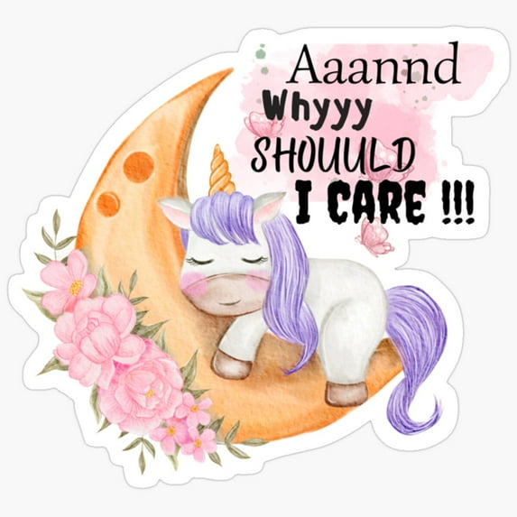 DOPASTICKER Unicorn Wordplay Trendy Graphic Style Sticker Phone Sticker ...