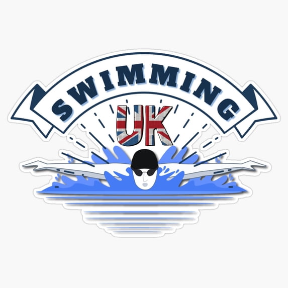 DOPASTICKER Union Jack Swim: Sunlit Waves & Art Sticker, Phone Sticker ...