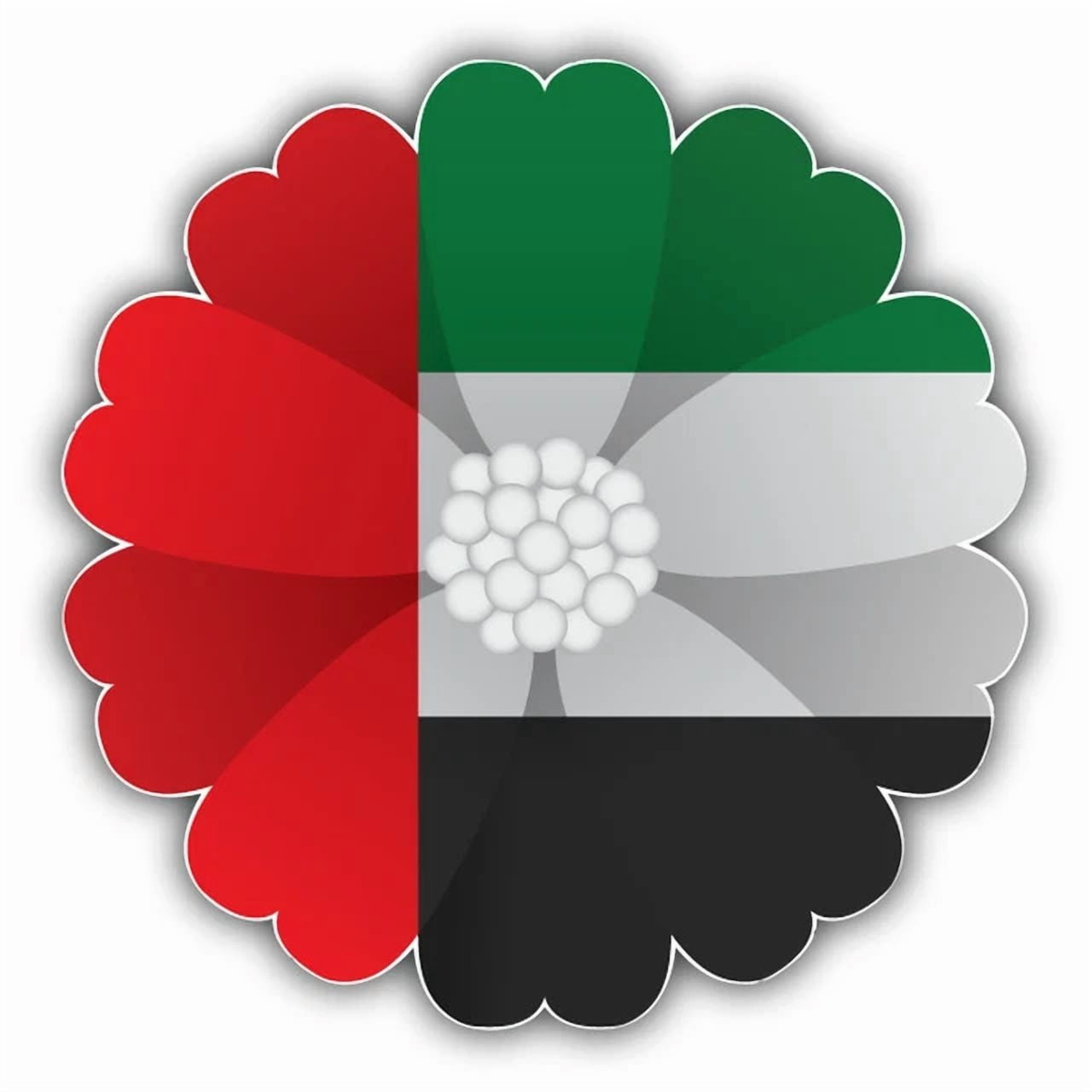 DOPASTICKER United Arab Emirates Flag Flower Car Sticker Phone Water ...