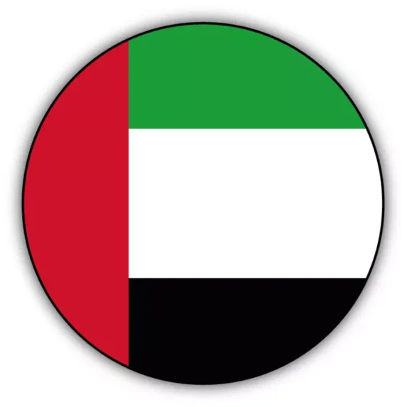 DOPASTICKER United Arab Emirates Round Flag Sticker Decal Phone Decal ...