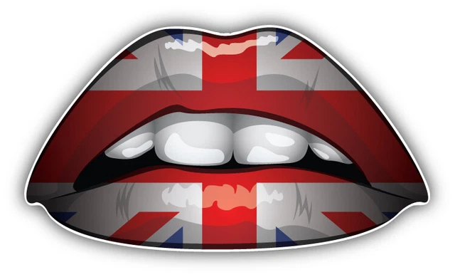 DOPASTICKER United Kingdom Flag Lips Sticker Decal Phone Decal Water ...