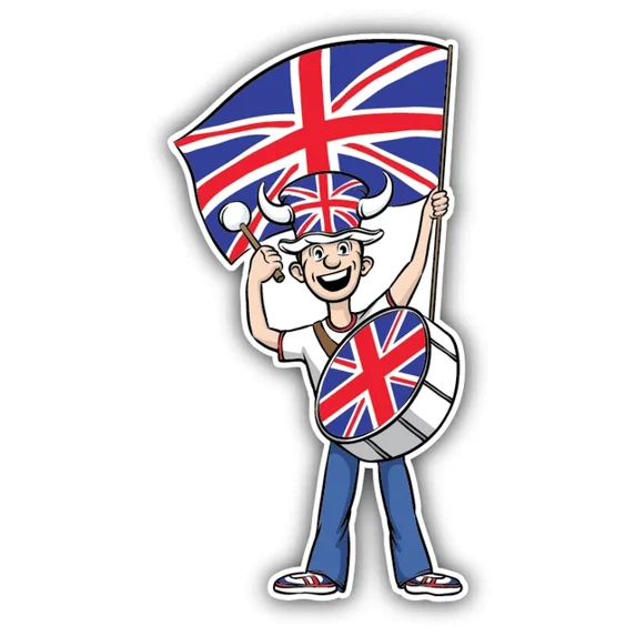 DOPASTICKER United Kingdom Sport Fan Flag Car Sticker Phone Decal Water ...