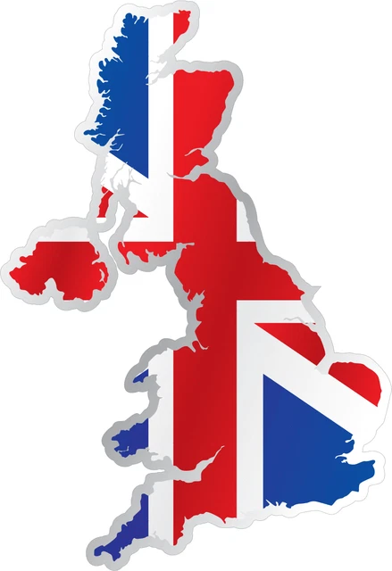 DOPASTICKER United Kingdom Uk Country Flag Map Car Window Mirror ...
