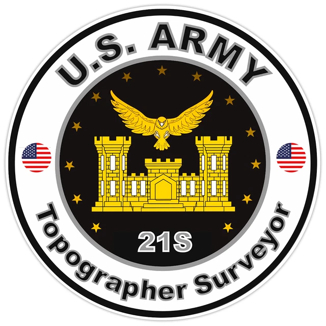 DOPASTICKER United States Army Topographer Surveyor Sticker Military ...