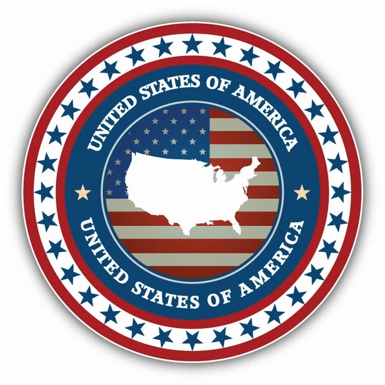 DOPASTICKER United States Of America Flag Badge Sticker Decal Phone ...