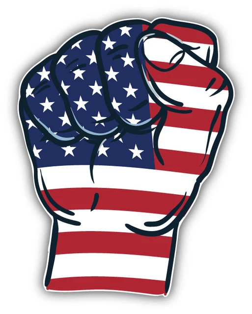 DOPASTICKER United States Of America World Flag Fist Sticker Phone ...