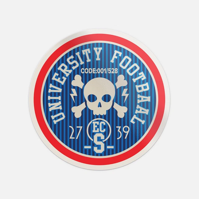 DOPASTICKER University Football Sport Skull Emblem Sticker Phone Water ...
