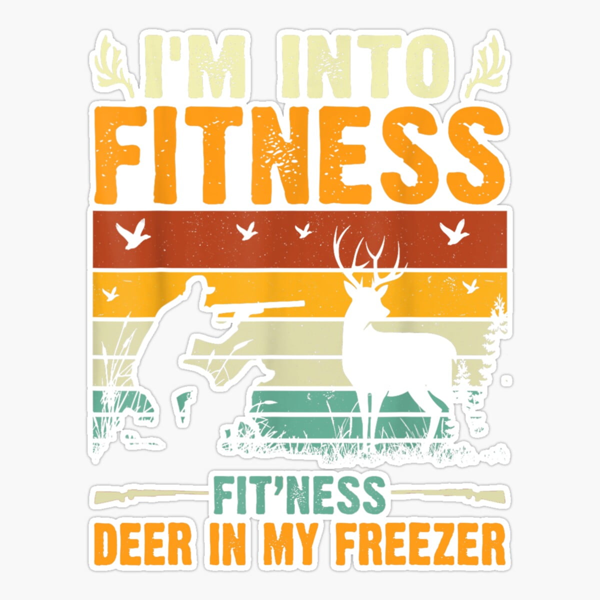 DOPASTICKER Unny Hunter Dad I'M Into Itness Deer Reezer Hunting Sticker ...