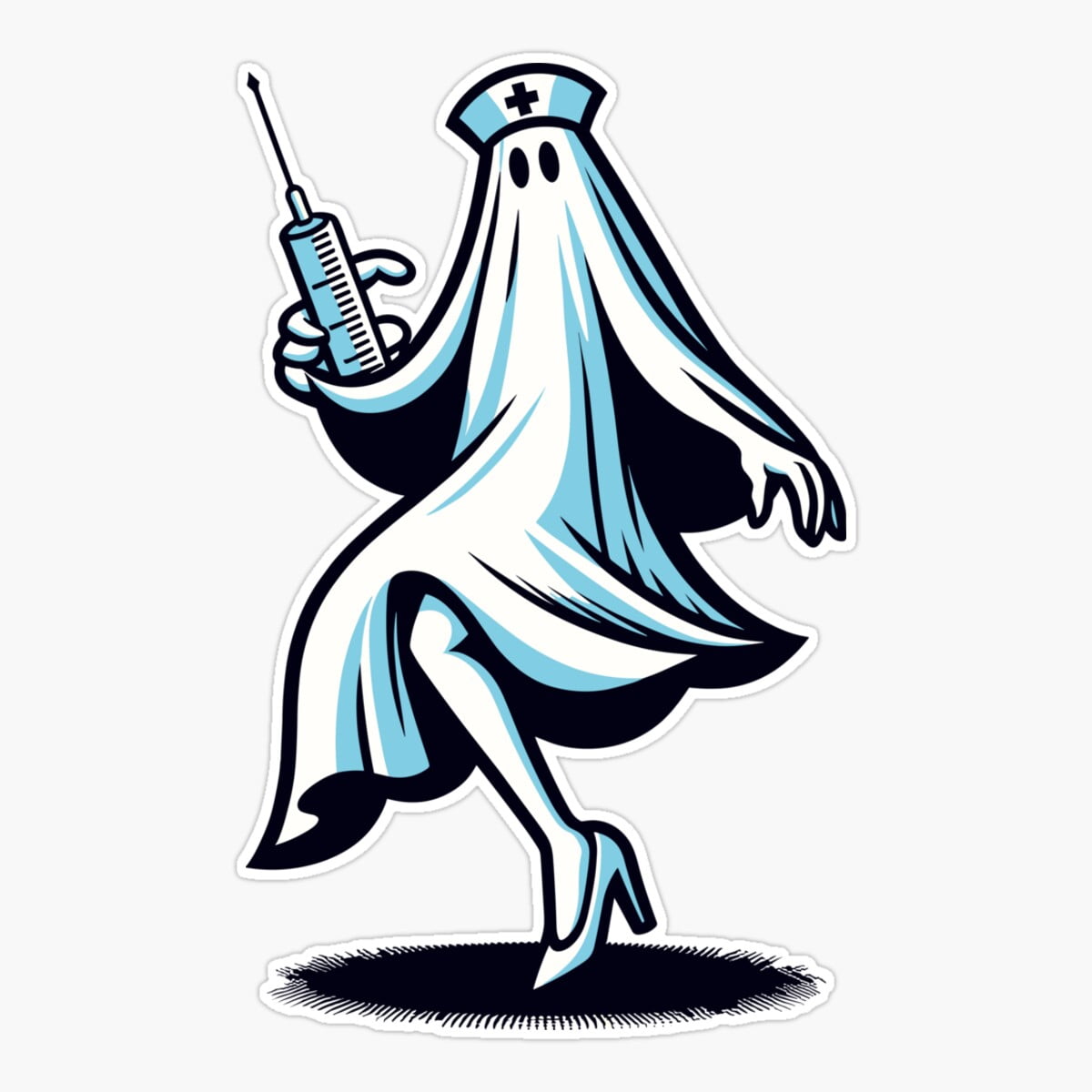 DOPASTICKER Unny Nurse Geriatric Nurse Horror Sticker, Phone Sticker ...