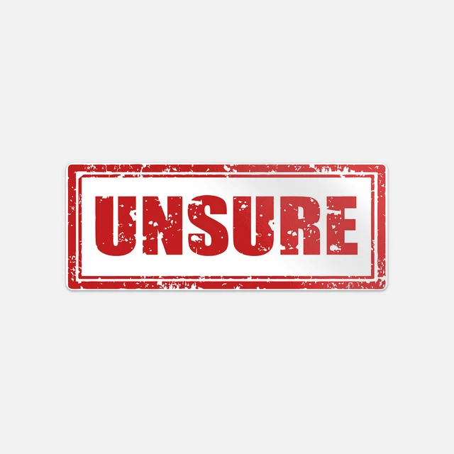 DOPASTICKER Unsure Red Grunge Sticker Decal Phone Decal Water Bottle ...