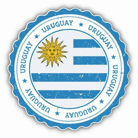 DOPASTICKER Uruguay Flag Grunge Rubber Sticker Decal Phone Decal Water ...