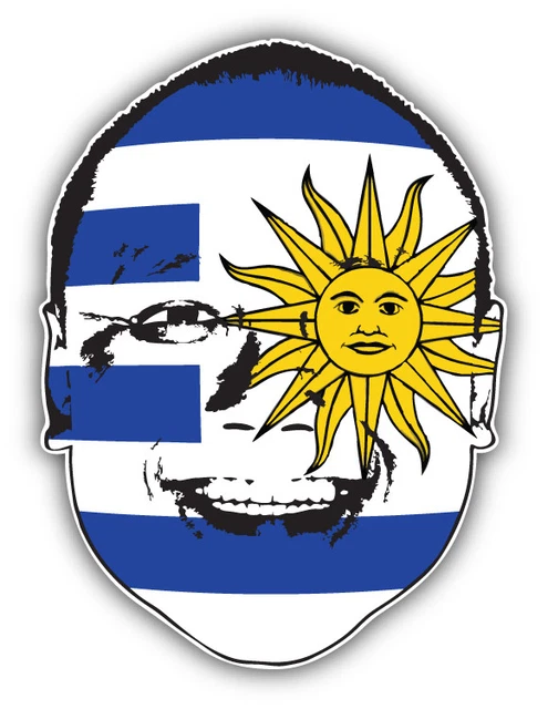 DOPASTICKER Uruguay Flag Man Face Sticker Decal Phone Decal Water ...